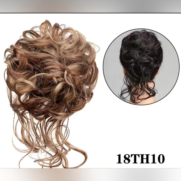 Hair | Nwt Messy Bun Hair Piece Curly Wavy Messy Bun Wig Hairpiece ...